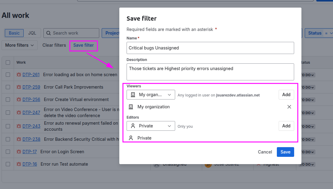How to create Filters subscriptions on Jira – Part 1 – Jose Suarez